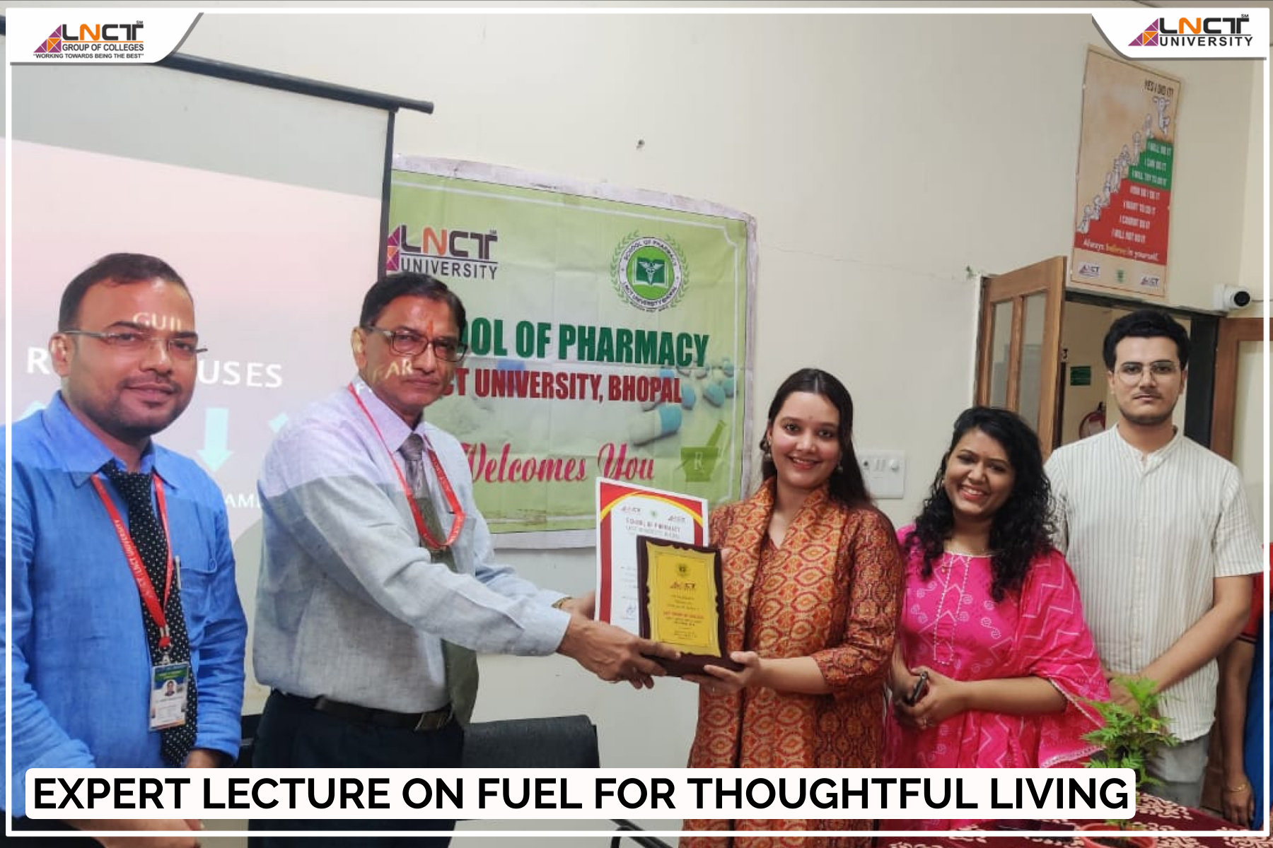 School of Pharmacy Hosts Expert Lecture Titled Fuel for Thoughtful Living - LNCT University